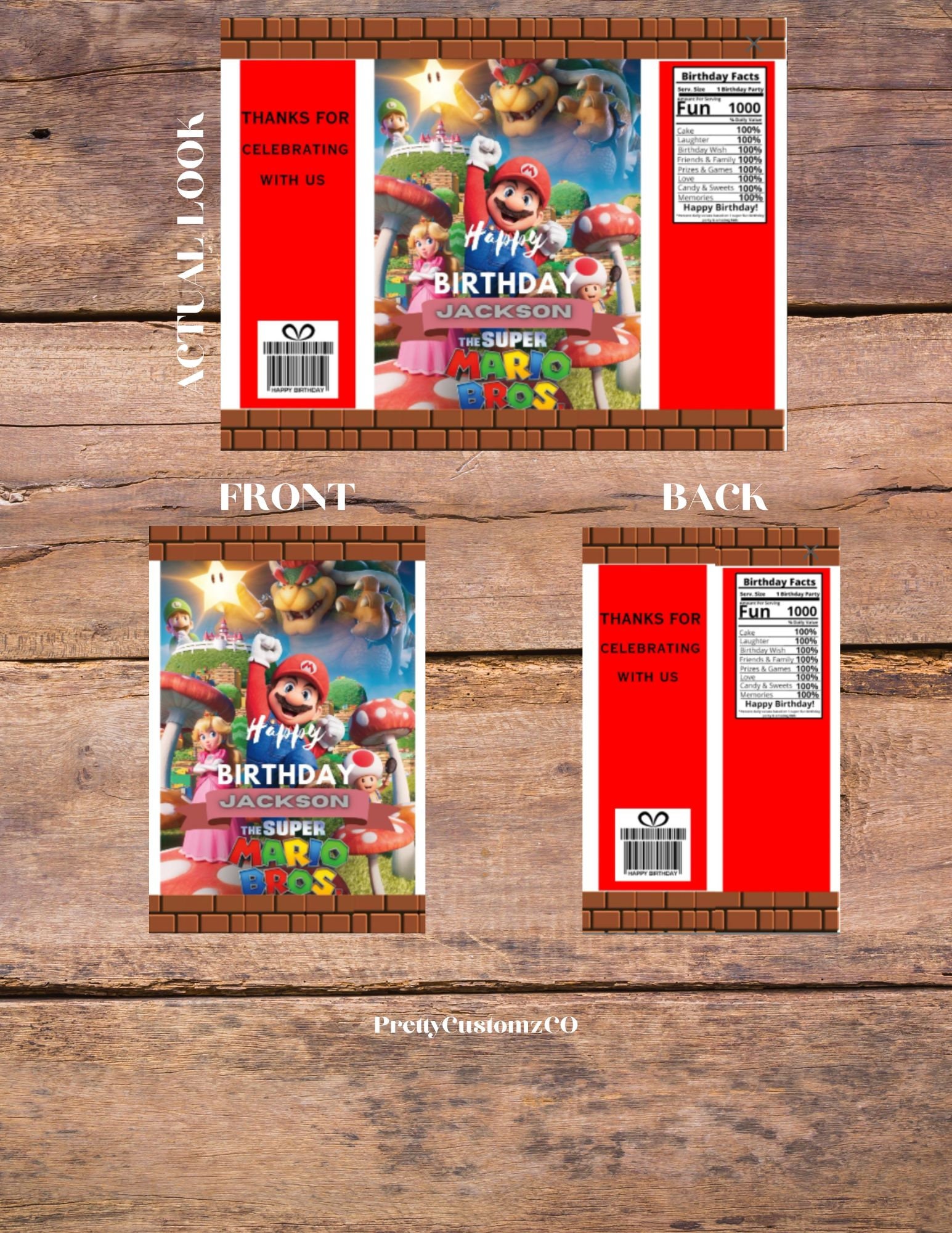 Customizable Super Mario Chip Bags, Super Mario Party Favor, Super ...