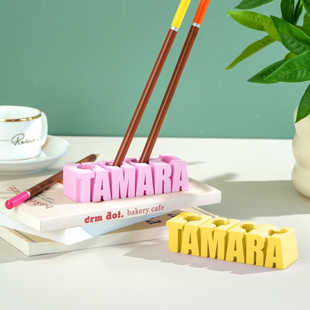 Personalized 3D Printed Name Pen Holder: Custom Desk Organizer - Etsy