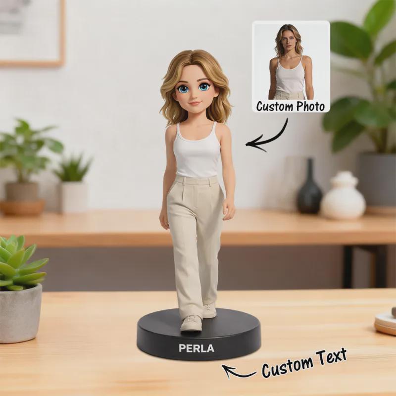 Custom Photo 2D Cartoon Wooden Desk Decor, Personalized Animated Style ...