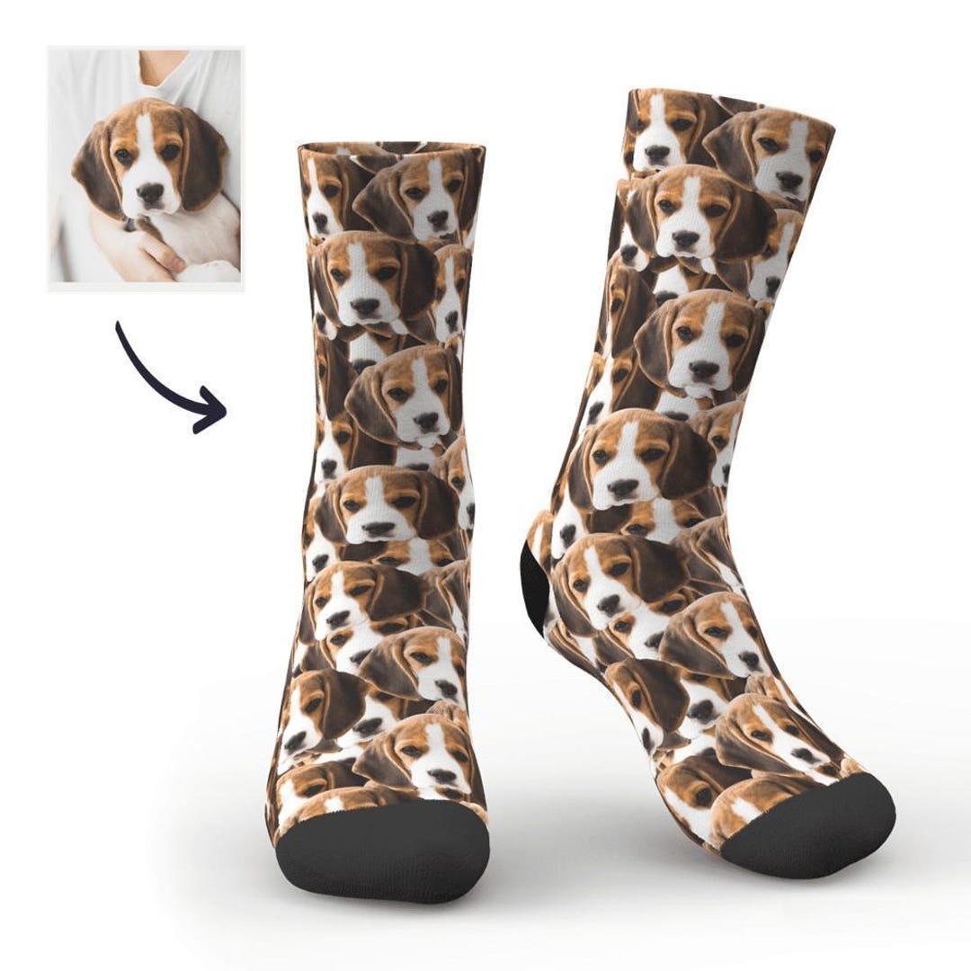 Custom Pet Photo Socks, Personalized Socks With Dog or Cat Face, Custom ...