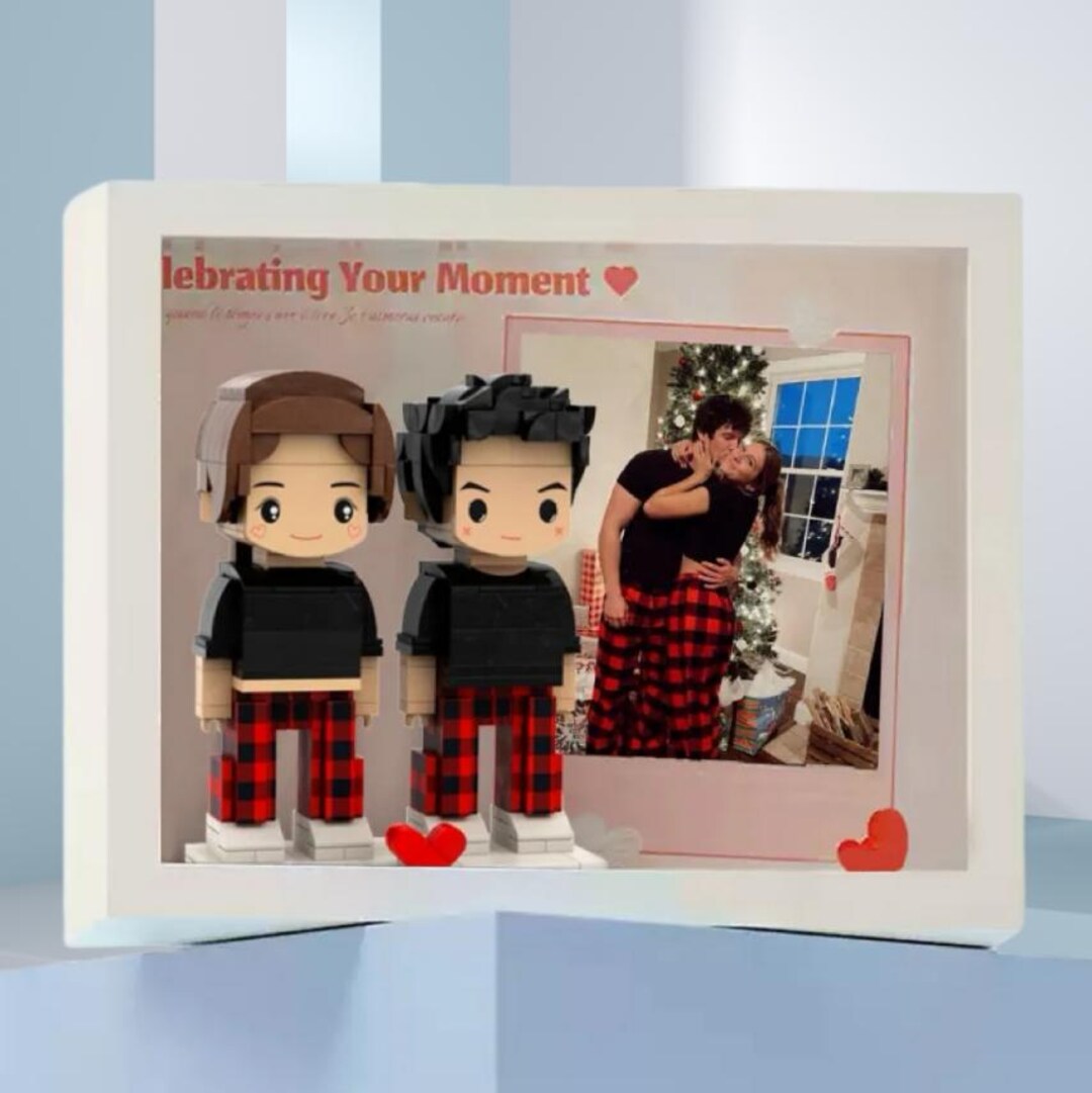Custom Couple Brick Figure Shadow Box, Personalized Photo Gift - Etsy