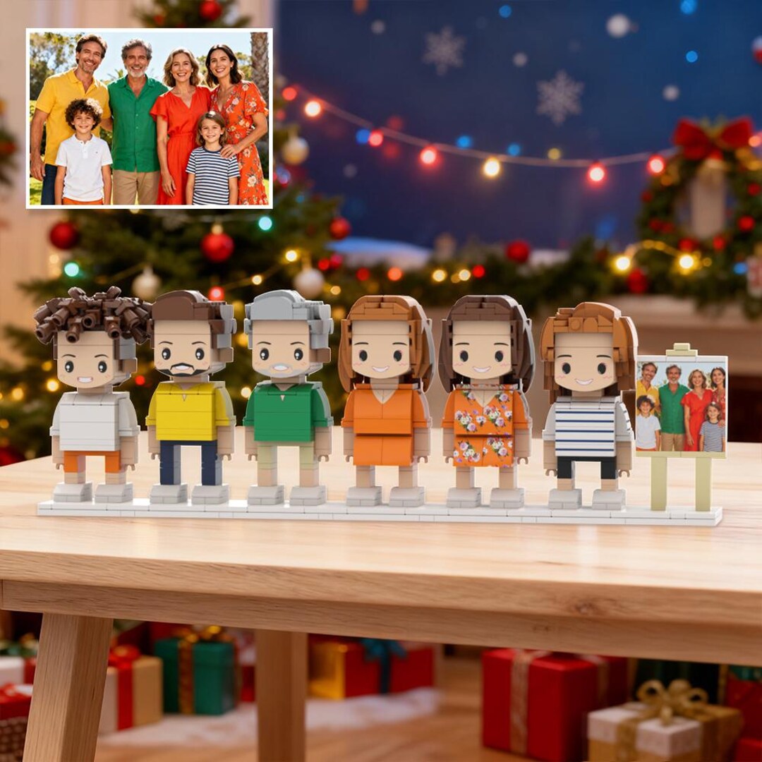 Custom Brick Figures Set of Six, Personalized Full Body Block ...