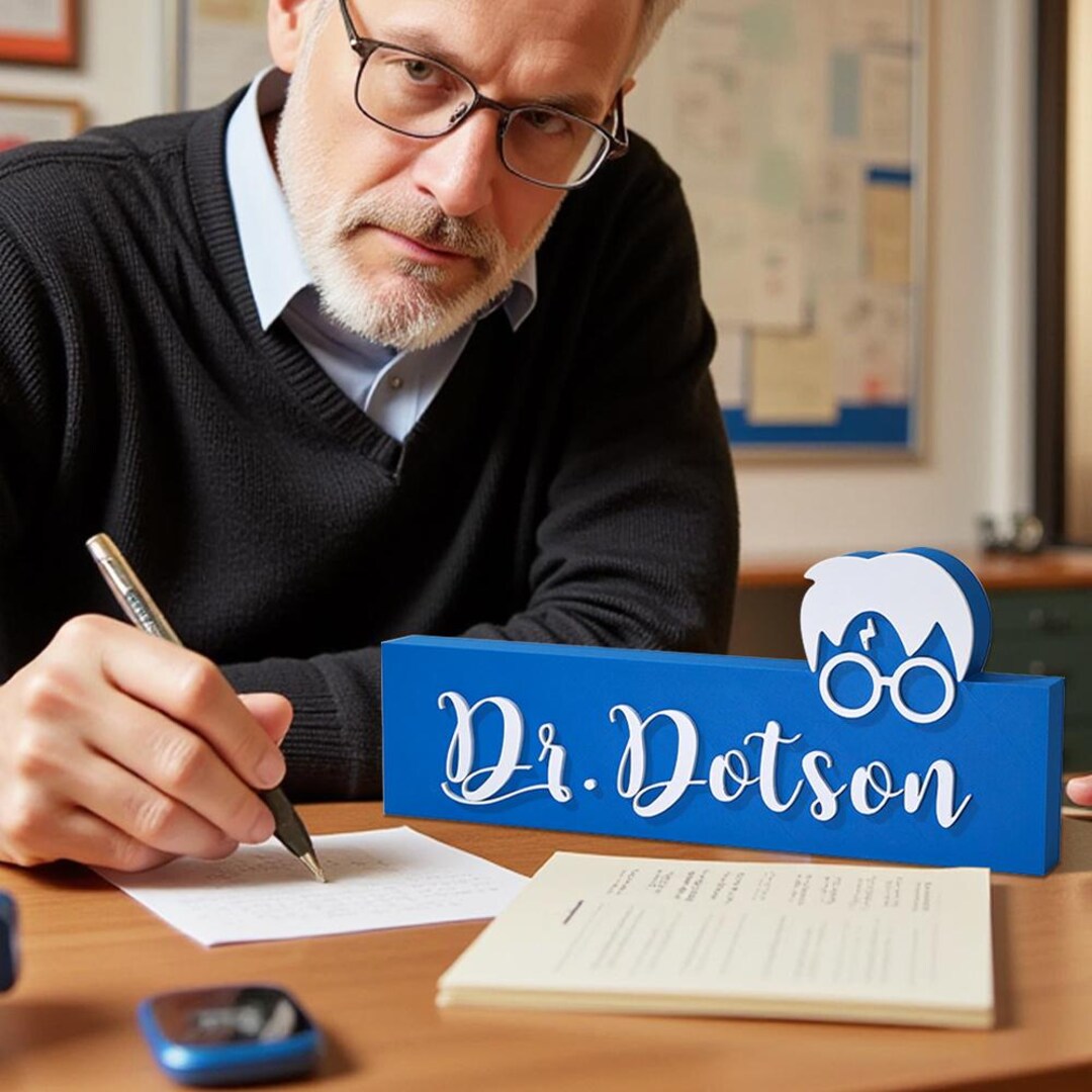 Custom 3D Printed Wizard Name Sign, Personalized Desk Decor for ...