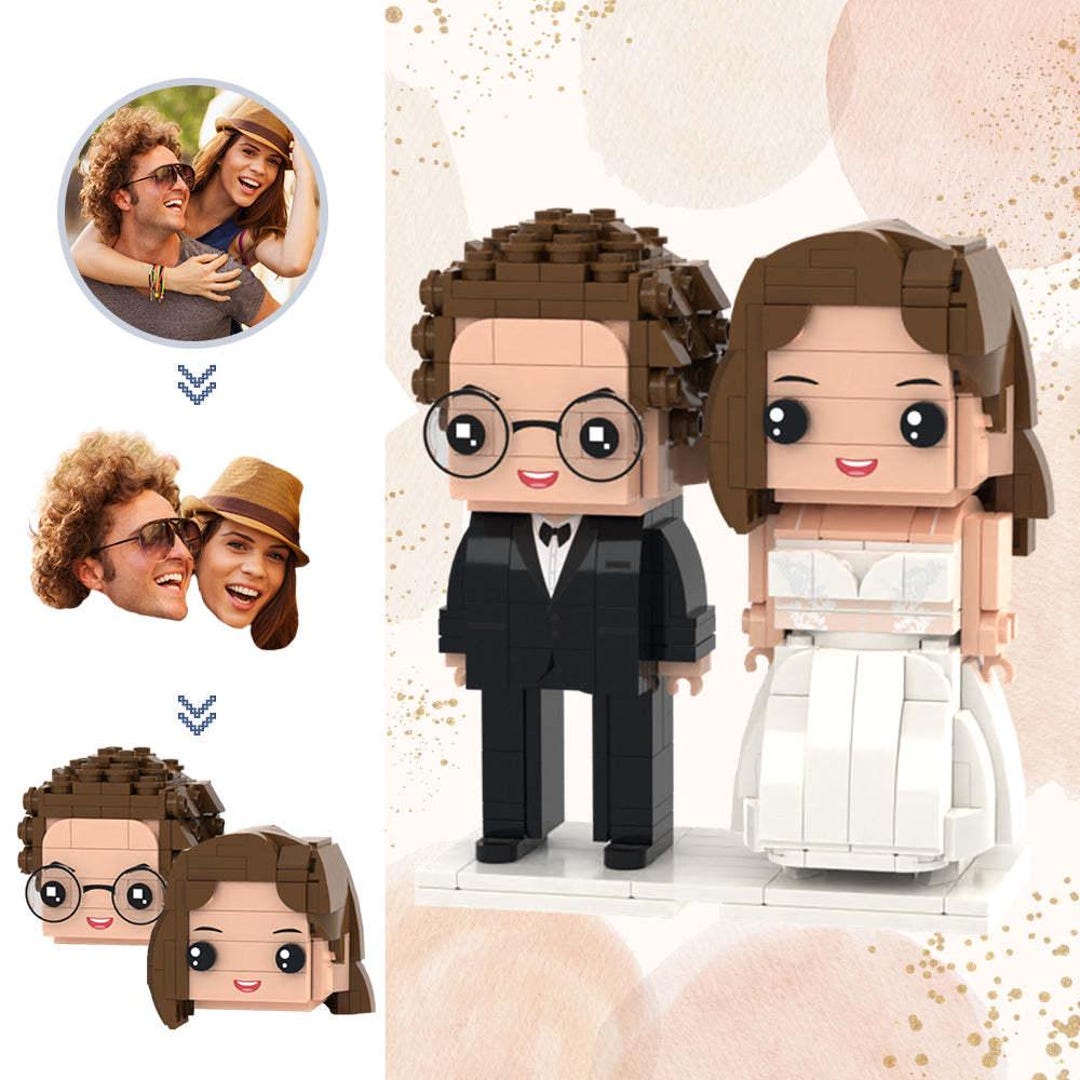 Custom Wedding Brick Figures – Personalized Bride & Groom Mini Figures ...