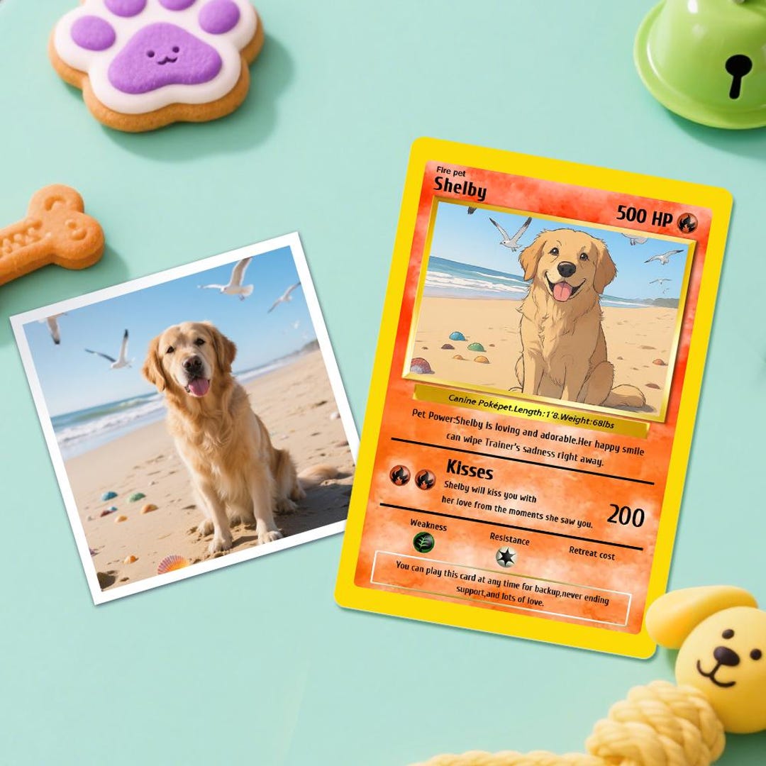 Custom Pet Trading Card: Personalized Dog or Cat Gift - Etsy