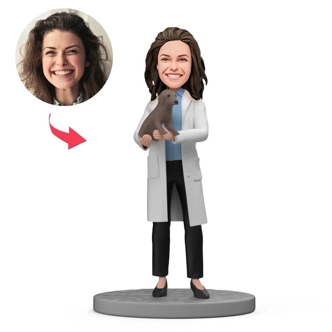 Custom Female Veterinarian Bobblehead With Pet, Personalized Gift for ...