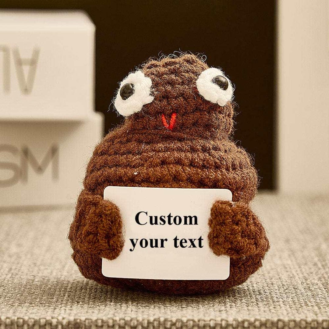 Custom Funny Crochet Poo Plush, Personalized Text Desk Decor, Unique ...