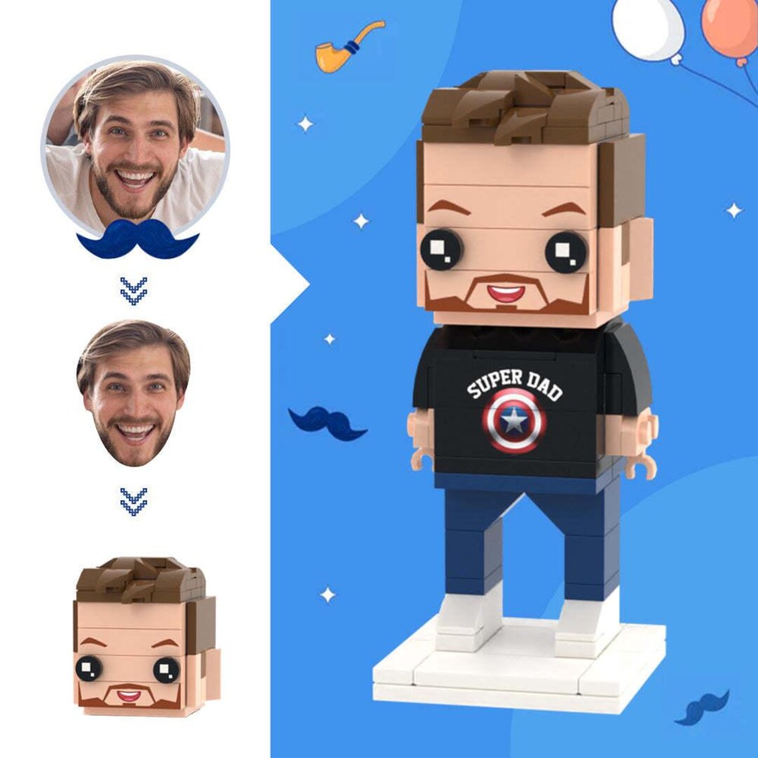 Custom Dad Brick Figure – Personalized Mini Figure Gift for Father’s ...