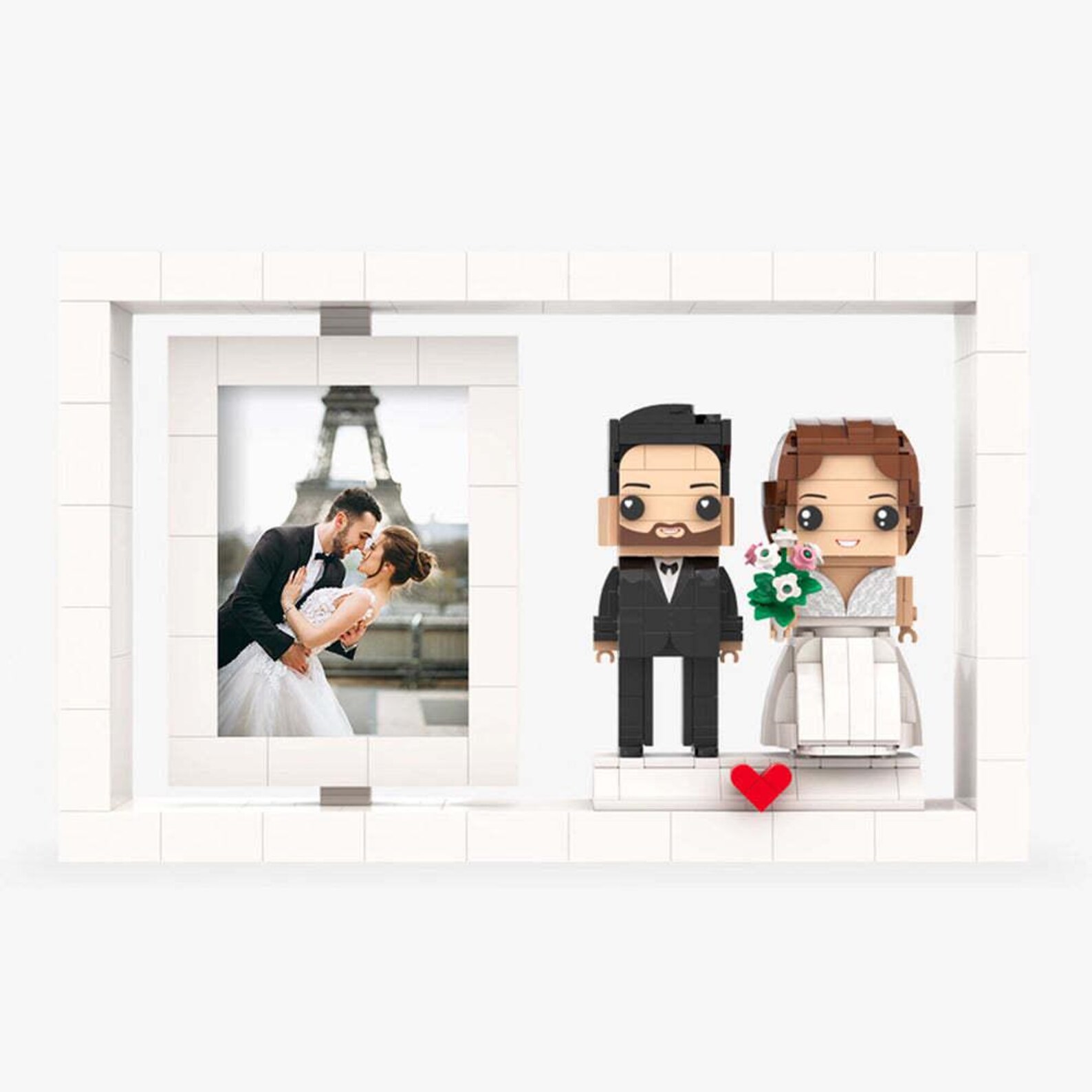 Custom Brick Couple Photo Frame: Personalized Anniversary Keepsake - Etsy