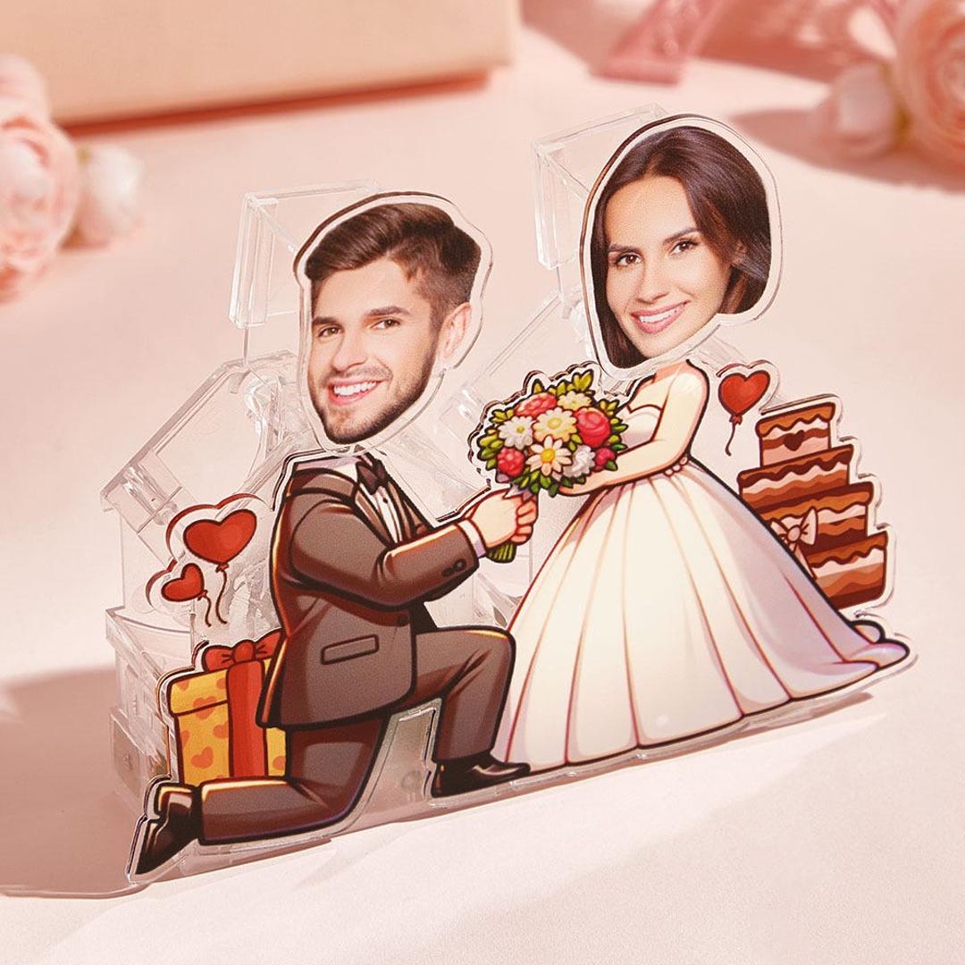 Personalized Face Shaking Head Standee, Custom Wedding Gift for Couples ...