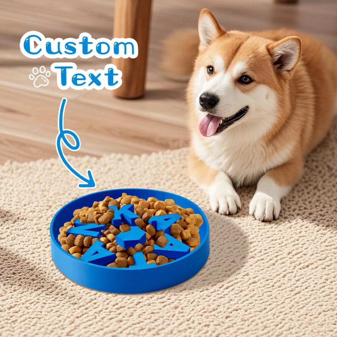 Personalized Slow Feeder Dog Bowl, Custom 3D Name Pet Feeder, Fun Pet ...