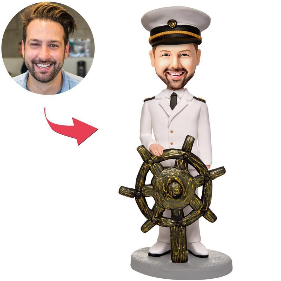 Custom Captain Bobblehead: Personalized Nautical Gift, Engraved Text - Etsy