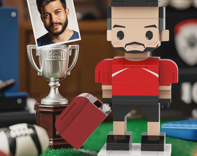 Custom Soccer Player Minifig Brick Figures Puzzle 3D Personalized Photo ...