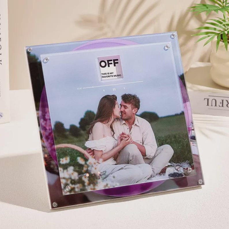 Custom Acrylic Music Photo Frame, Rotating Disc Memory Display ...