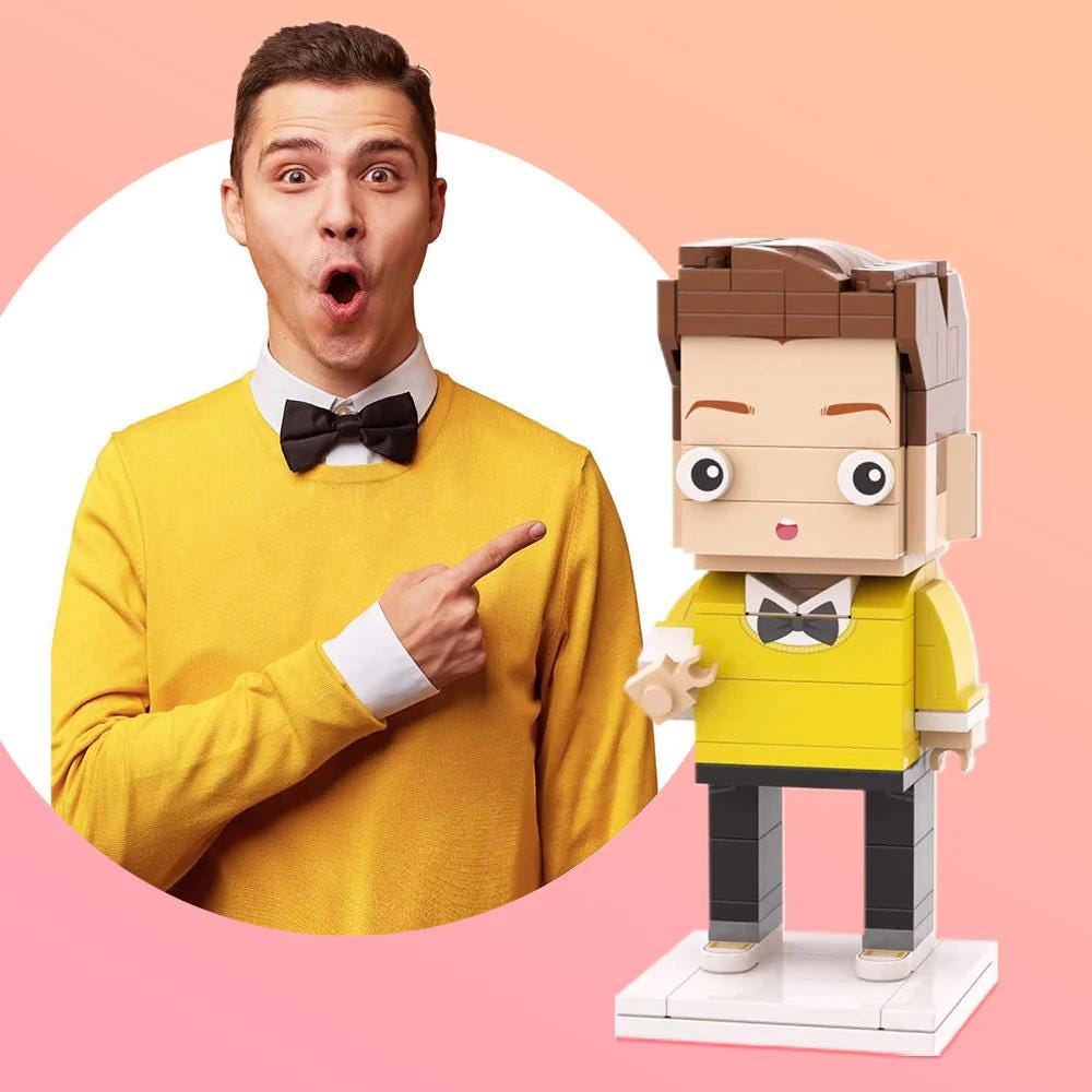 Personalized Birthday Brick Figure: Custom Full Body Block Toy Keepsake ...