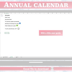 Annual Interactive Calendar / Year Planner / 2024 Calendar / 2025 ...