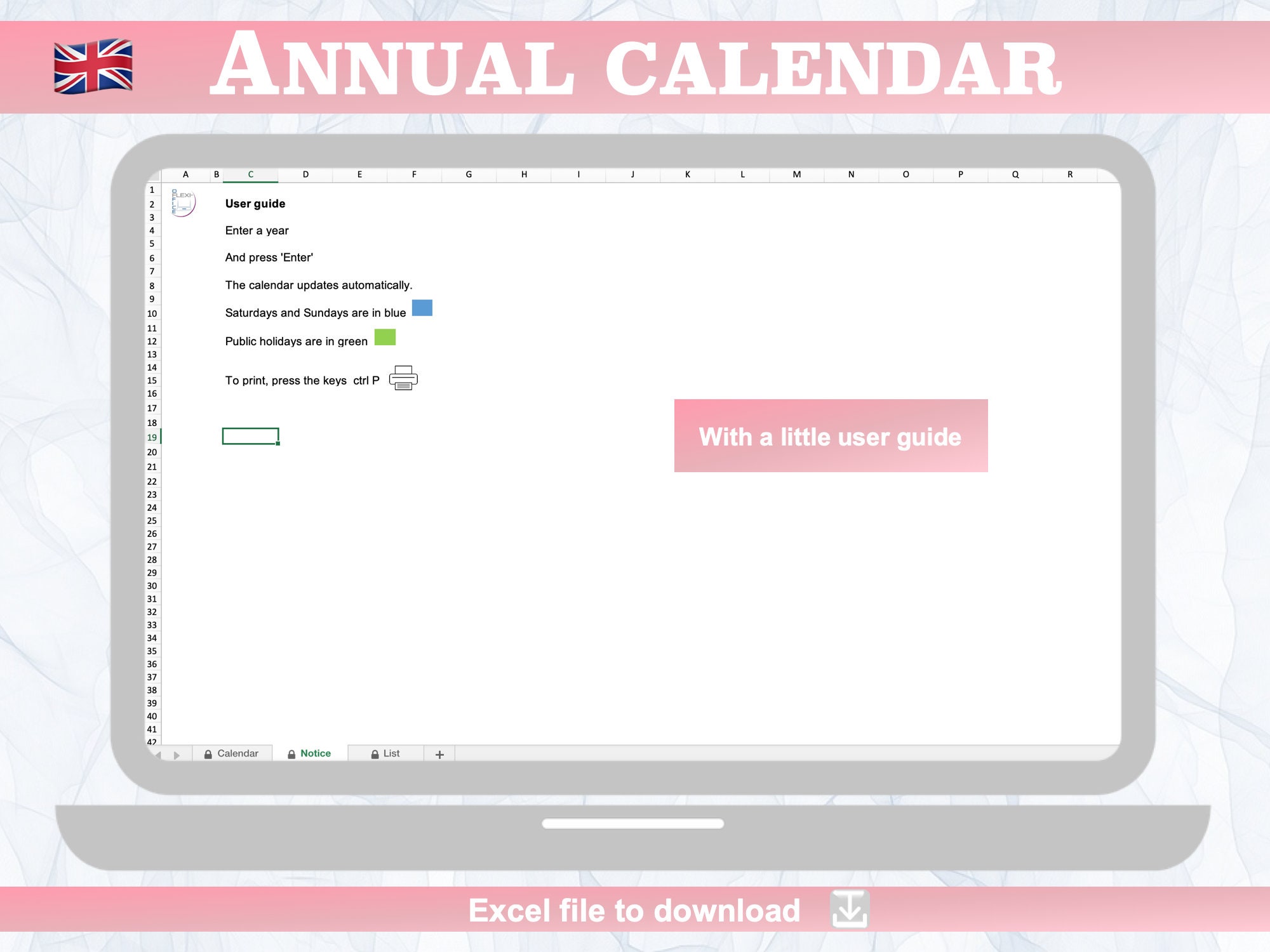 Annual Interactive Calendar / Year Planner / 2024 Calendar / 2025 ...