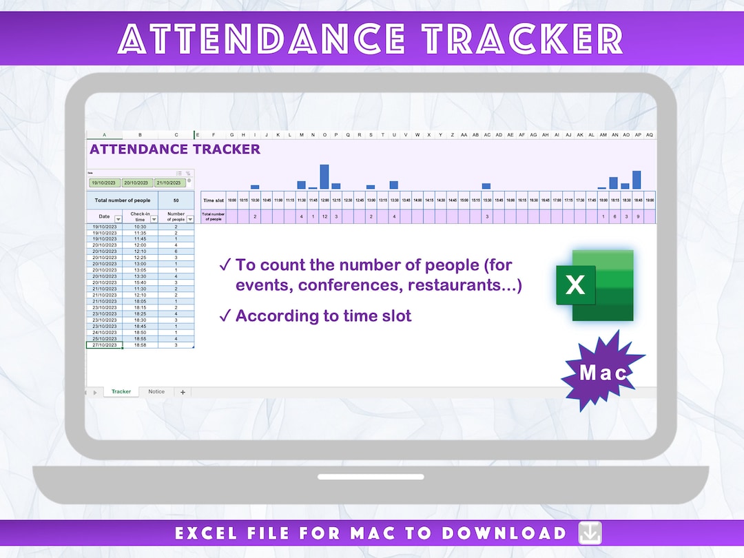 Attendance Tracker / Restaurant Attendance / Event Attendance ...
