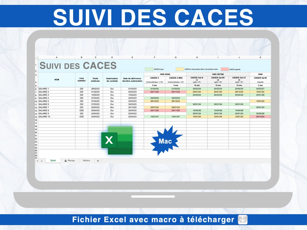 Suivi Des CACES / Gestion Des CACES / Suivi Des Certifications - Etsy ...
