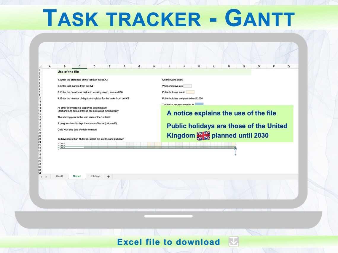 Task Tracker Gantt / Task Tracker / Gantt Chart / Gantt Chart Template ...