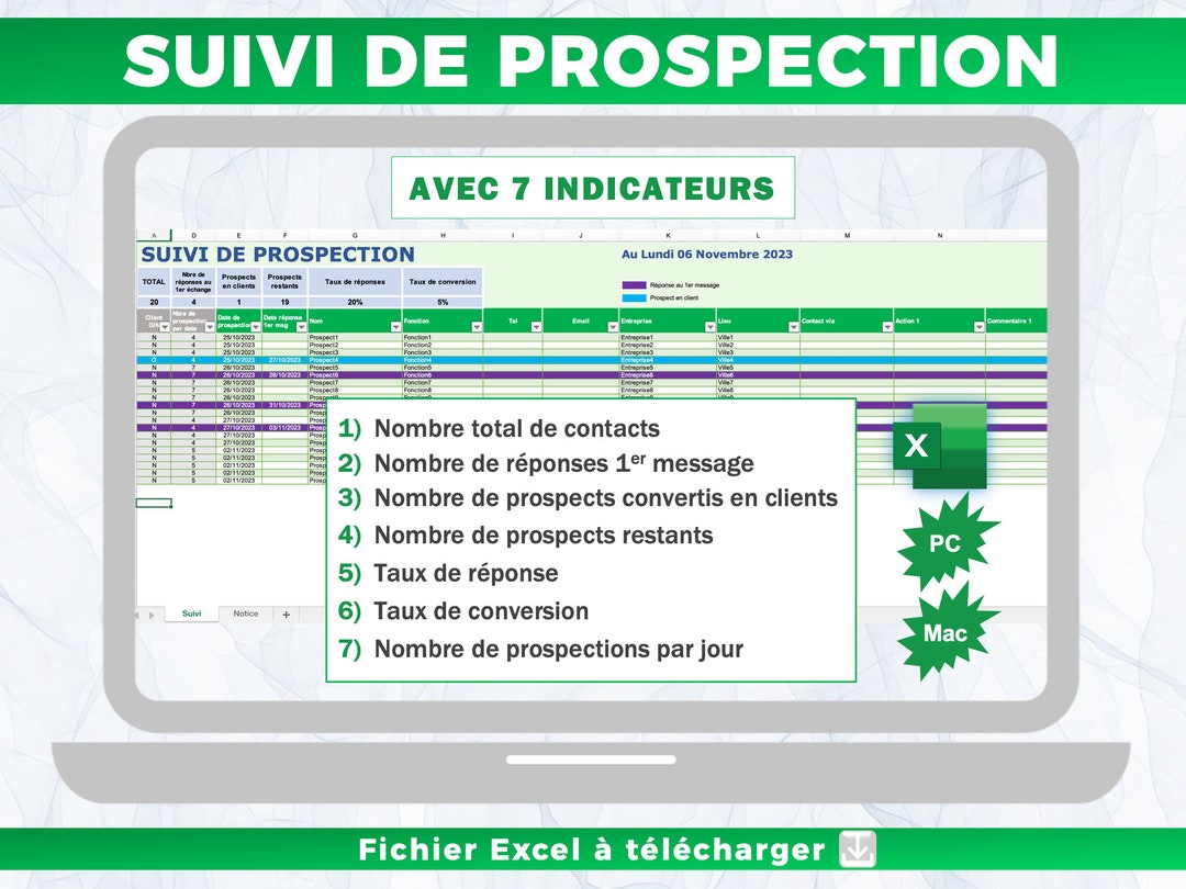 Prospecting Tracking / Prospecting Table / Prospecting Tracker / Track ...