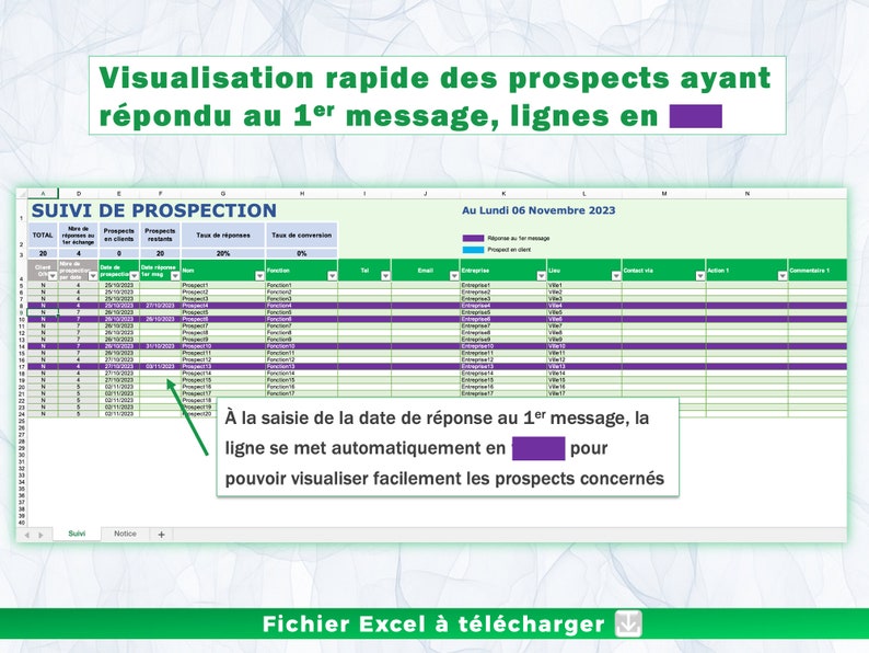 Prospecting Tracking / Prospecting Table / Prospecting Tracker / Track ...