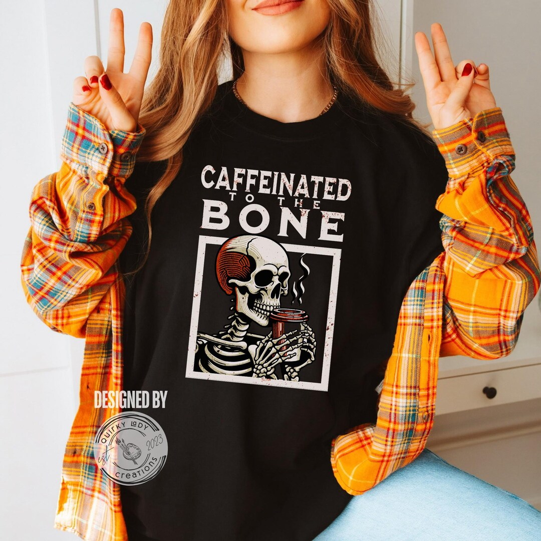 Skeleton Coffee Shirt, Funny Skeleton Tee, Goblincore Weirdcore ...