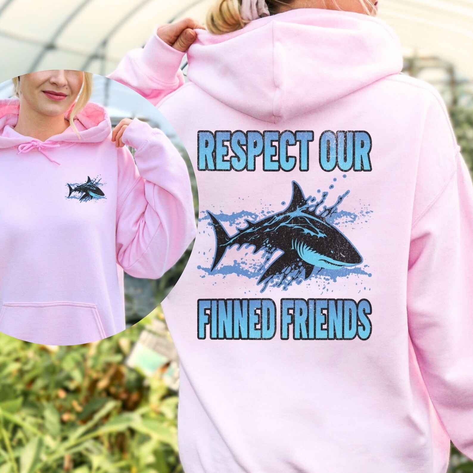 Retro Sea Life Hoodie, Shark Hooded Sweatshirt, Ocean Animal Marine ...
