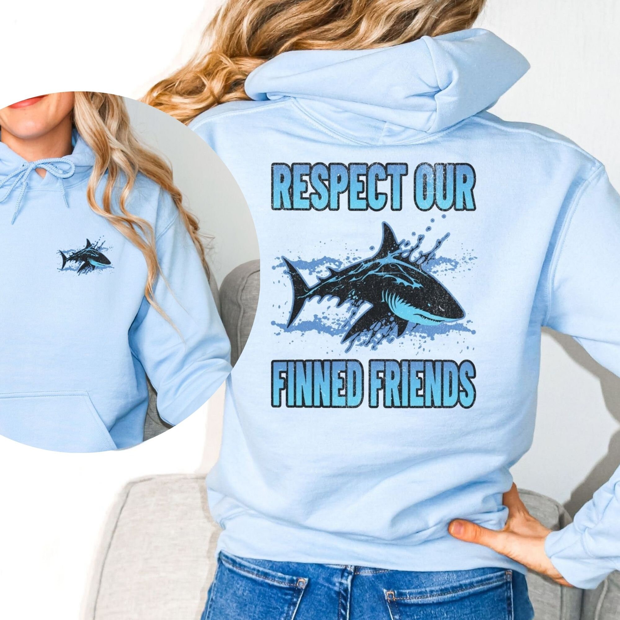 Retro Sea Life Hoodie, Shark Hooded Sweatshirt, Ocean Animal Marine ...