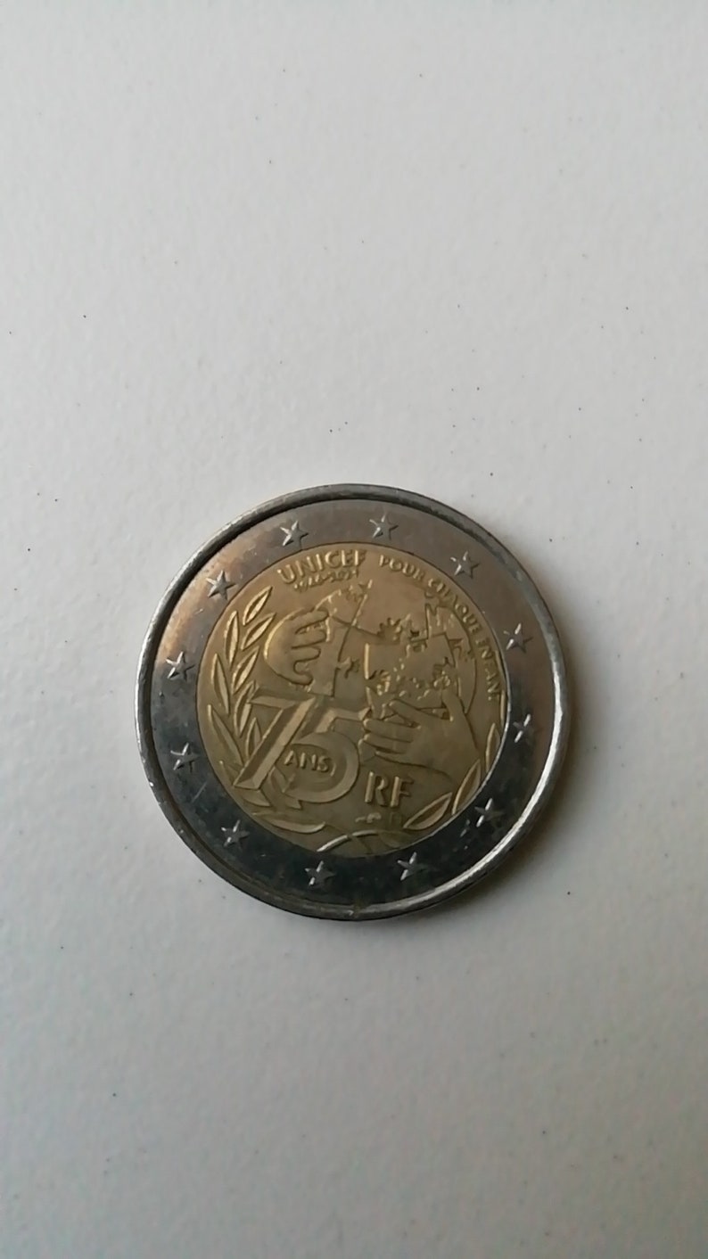 Herdenkingsmunt 2 euro 75 jaar UNICEF 1946-2021 - Etsy België