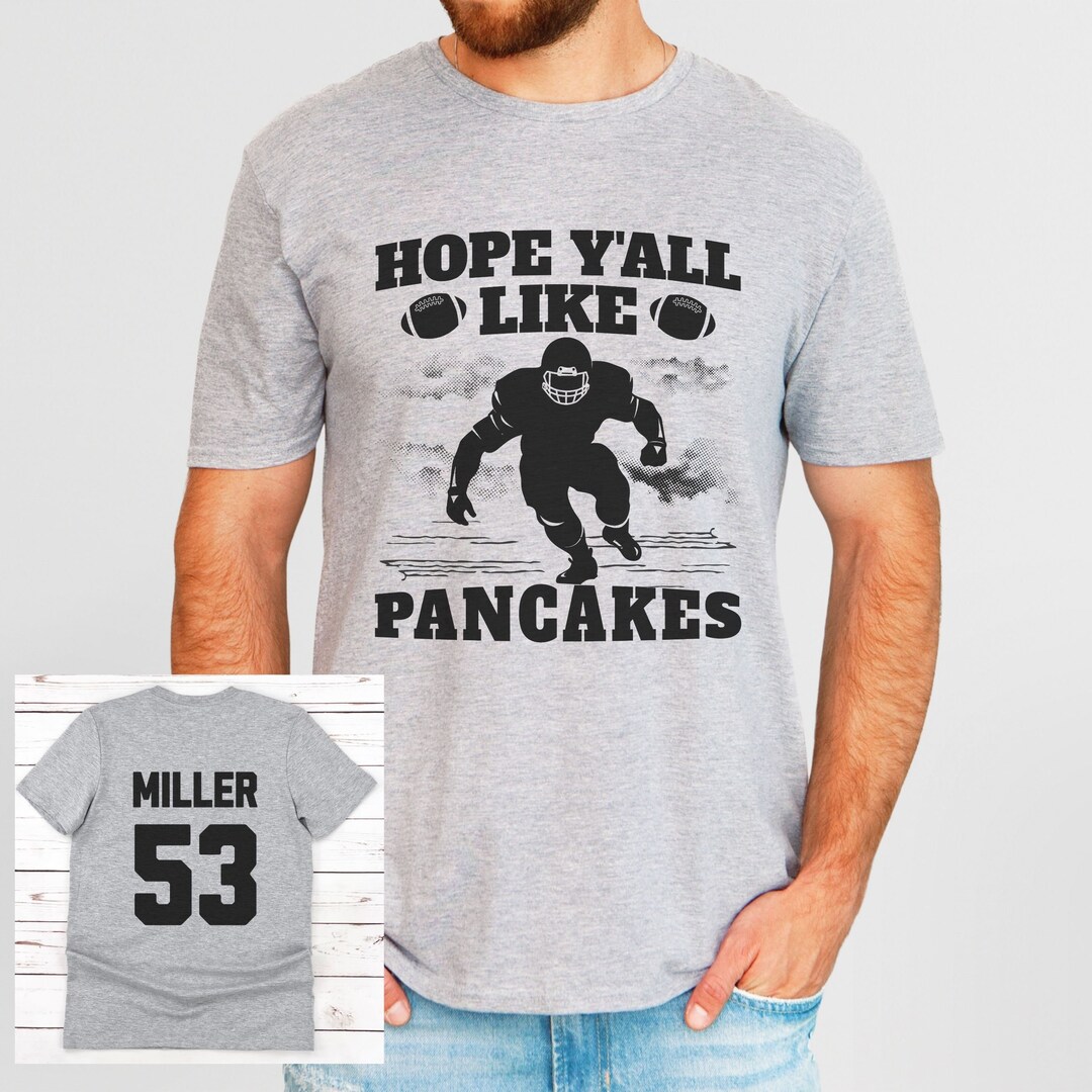 Customizable Football Lineman T-shirt With Player Name and Number on ...