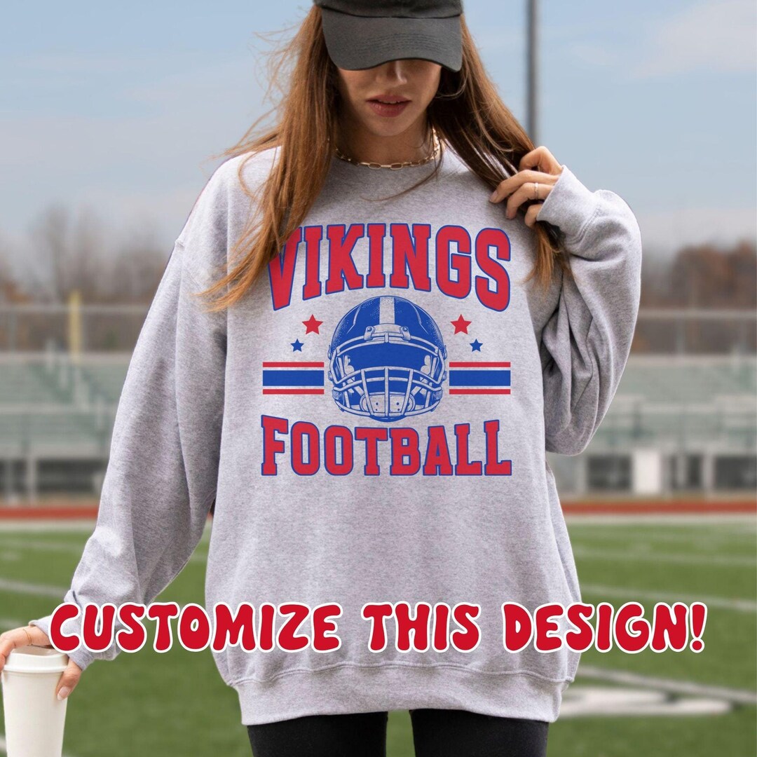 Two-sided Retro Football Sweatshirt Personalized With Name, Number ...