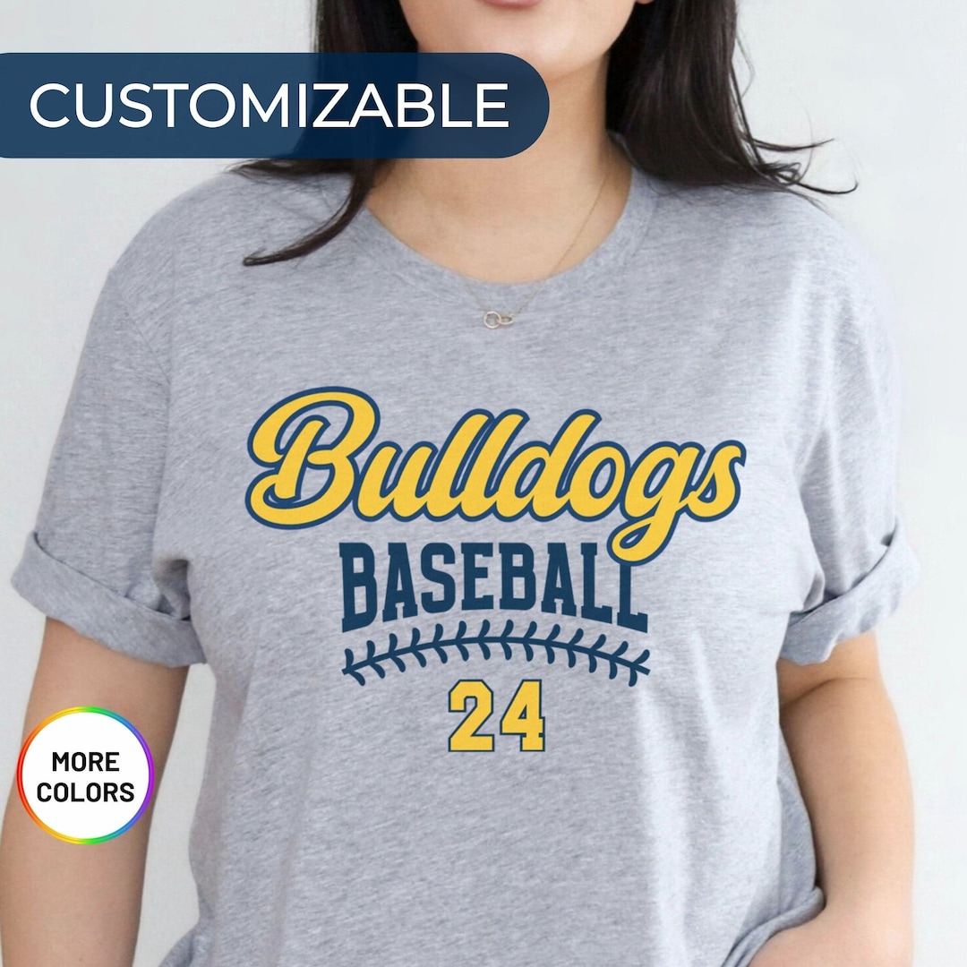 Custom Retro Baseball Shirt With Team Mascot, School Colors and Number ...