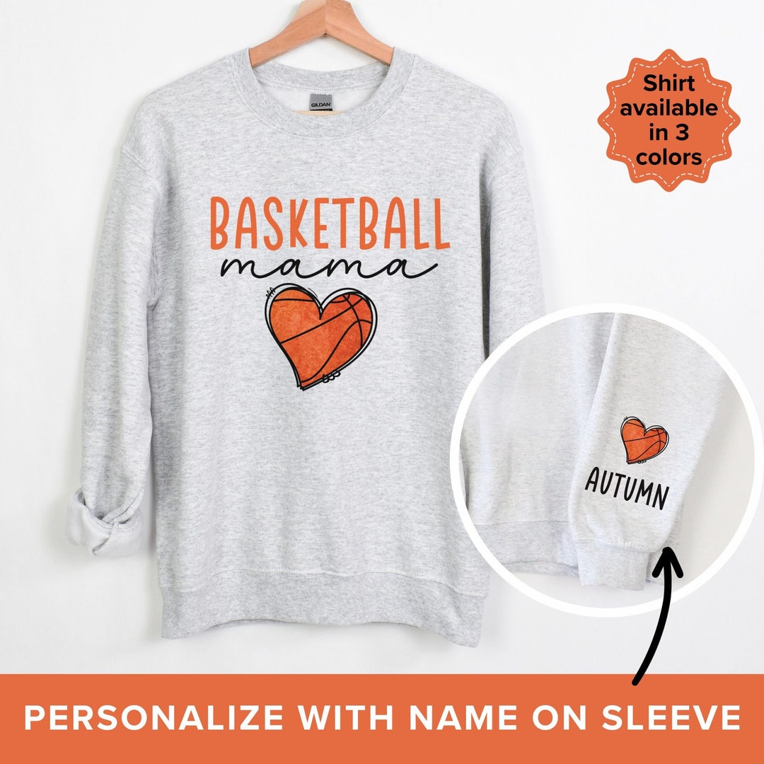 Basketball Mom Sweater With Name on Sleeve, Personalized Basketball ...