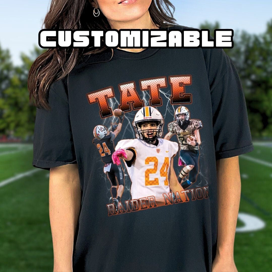 Custom Photo Collage Football Shirt, Personalized 90s Style Bootleg ...