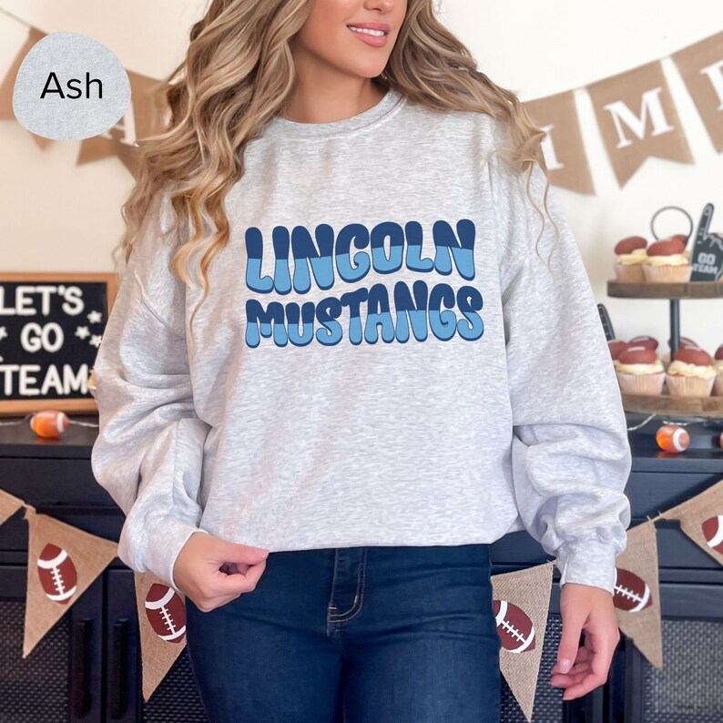 Custom School Spirit Sweatshirt, Retro Sports Mascot Teacher Sweater ...