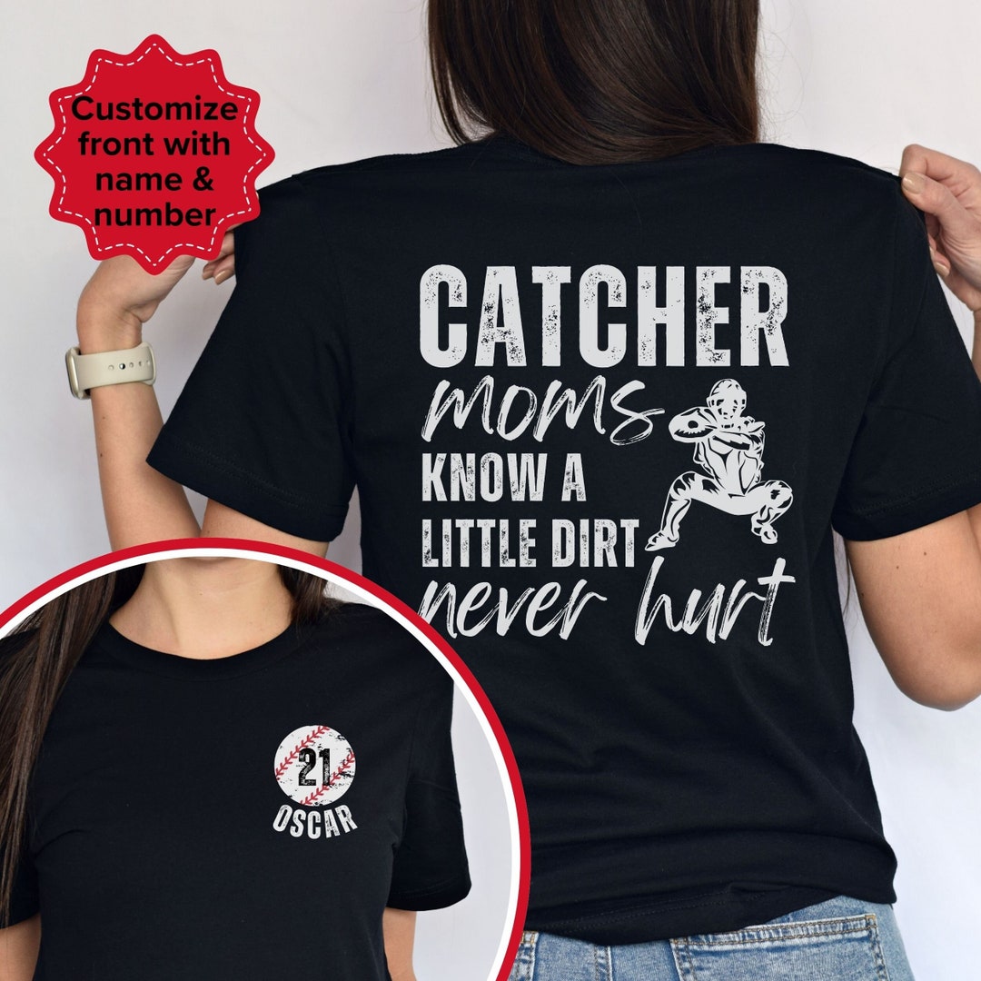 Funny Baseball Catcher Mom Shirt Customized With Player Name and Number ...