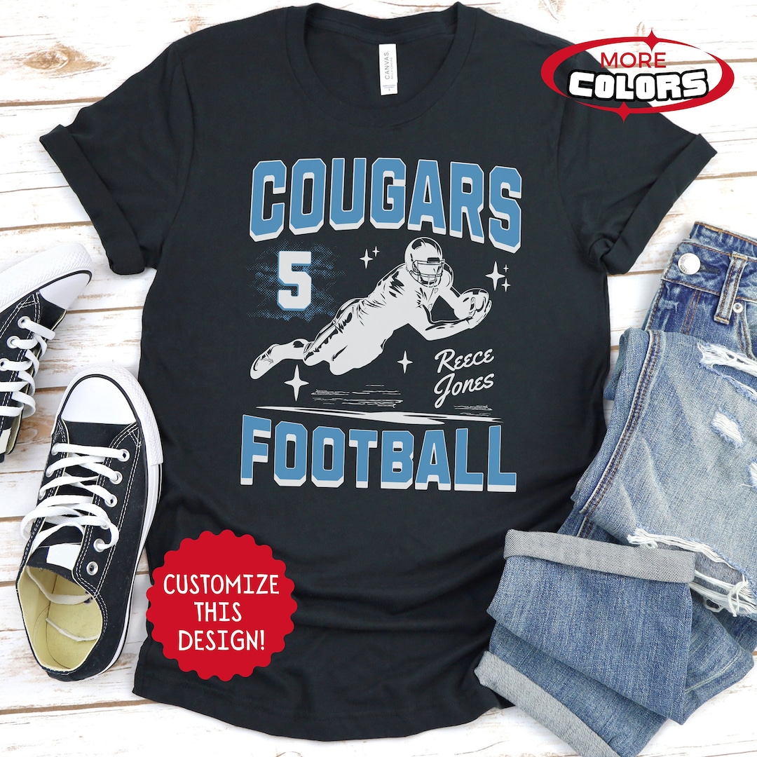 Personalized Football Shirt With Name, Number, Mascot and Colors for ...
