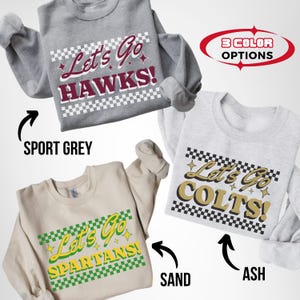 School Spirit Sweatshirt With Retro Vibe, Customized With Mascot and ...