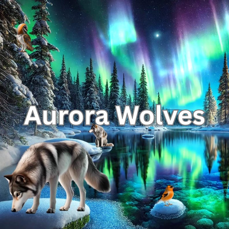 Animated Forest Backgrounds Bundle: Aurora Wolves, Woodland Cabin ...