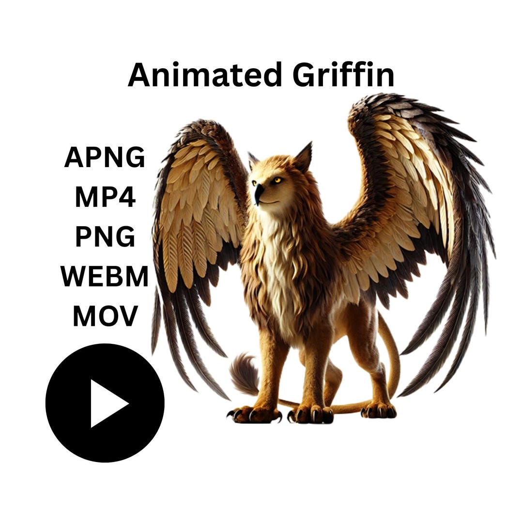 Animated Griffin Loop: Transparent Mythical Creature Clipart (digital ...