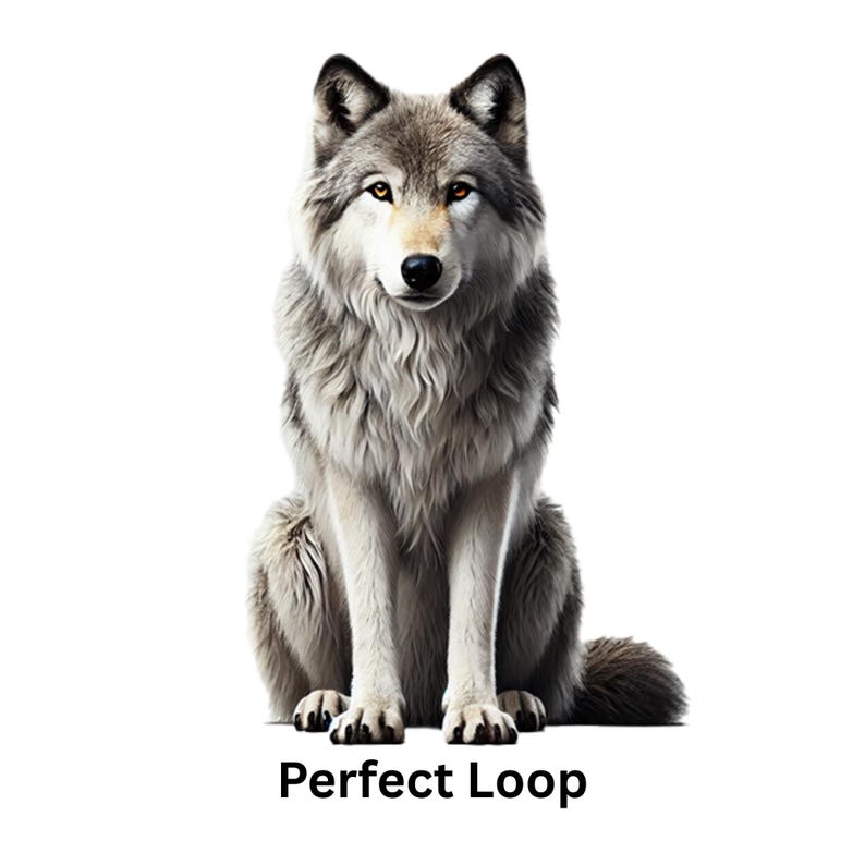 Spiritual Wolf Animation Loop Overlay (webm, MP4, PNG), Calm Energy ...