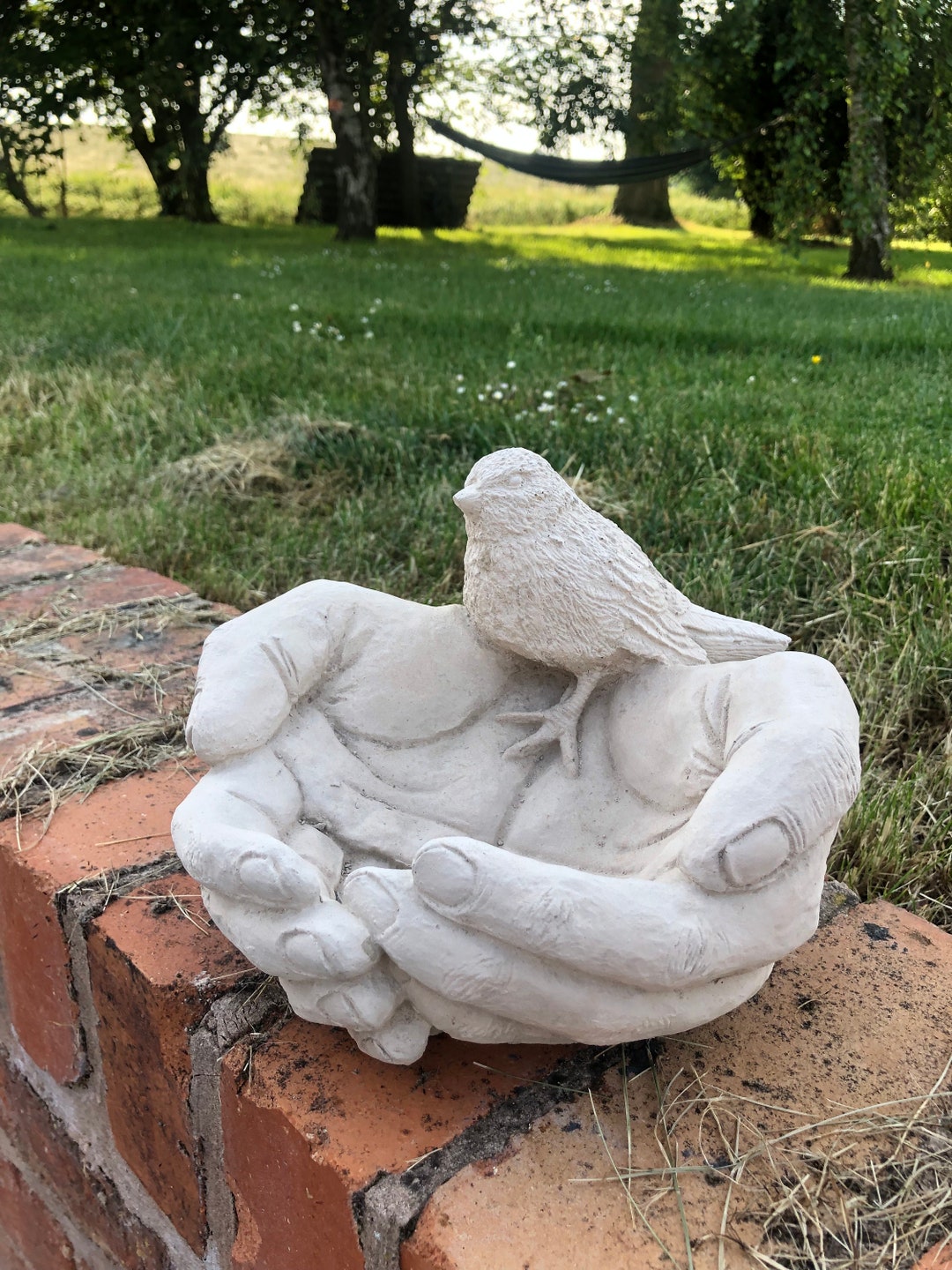 Bird and Cupped Hands Bird Bath - Etsy