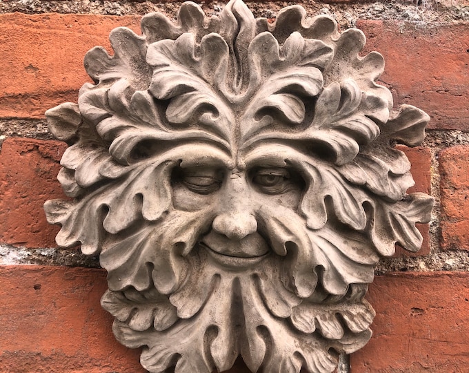 Green Man Wall Hanging, Green Man Wall Statue, Green Man Hanging Mask ...