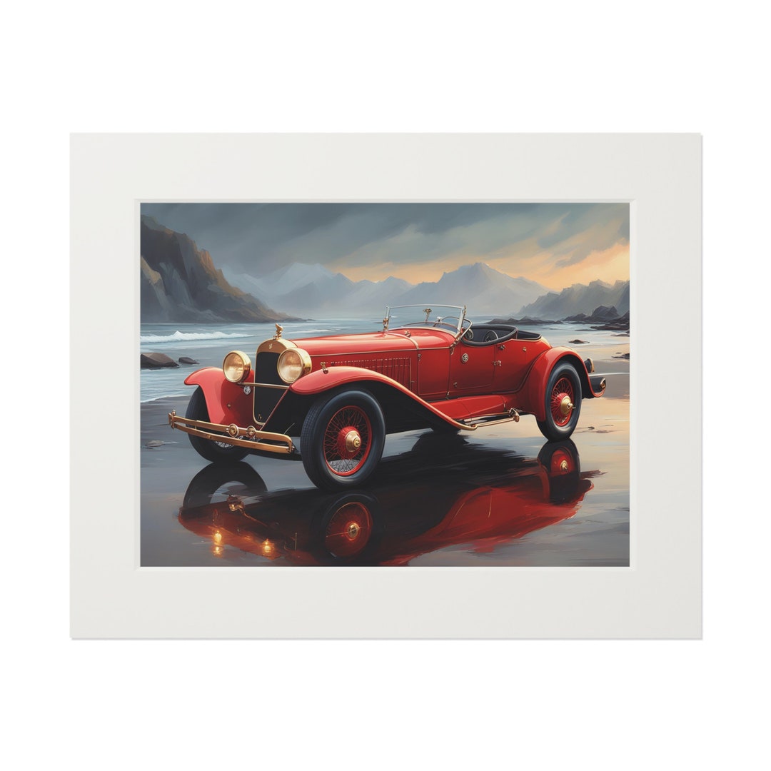Red Classic Car of the 1920's.fine Art Prints (passepartout Paper Frame ...