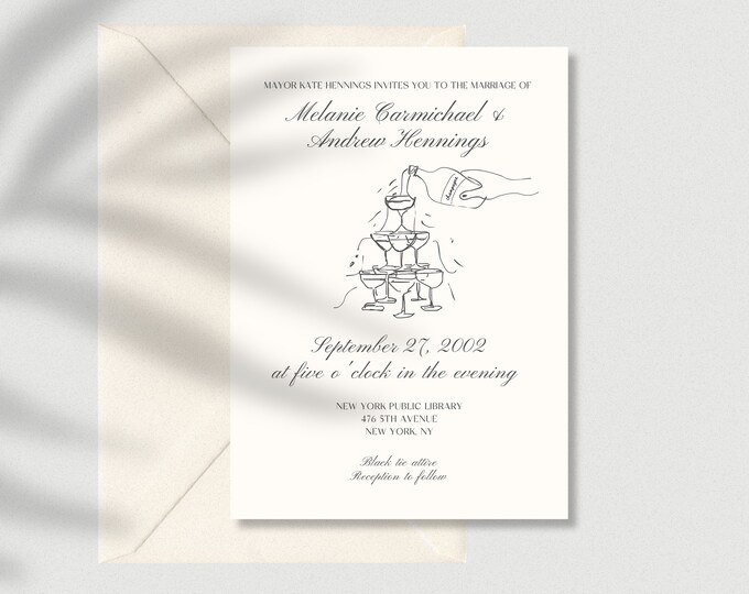 THE TOAST Wedding Invite | Party Invite | Bridal Shower Invite | Dinner ...