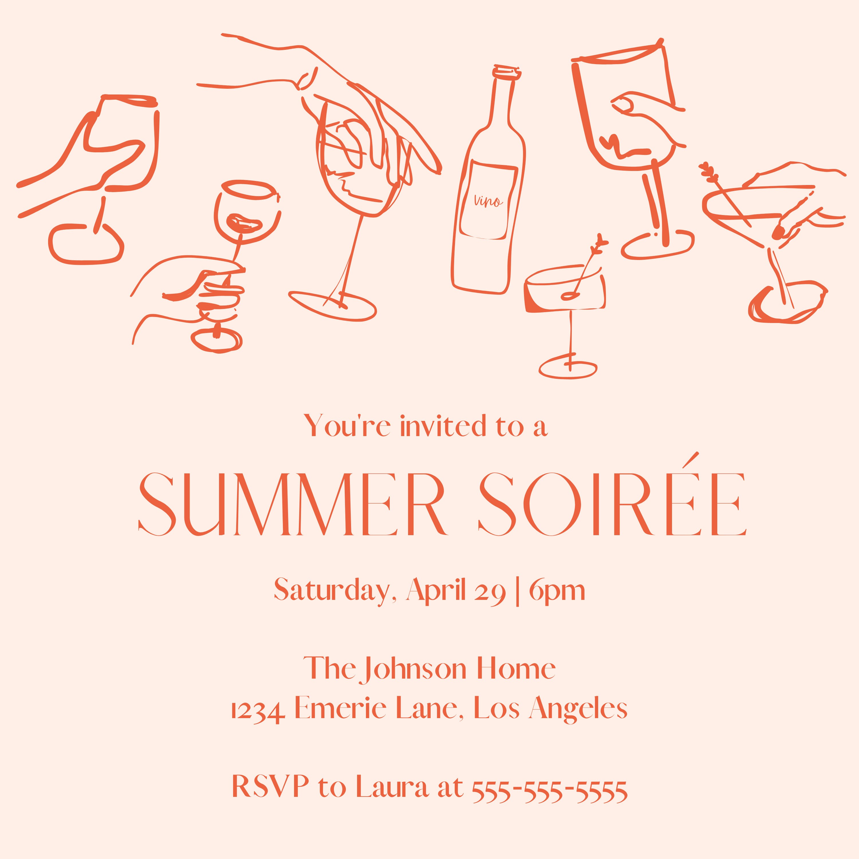 SUMMER SOIREE Party Invite | Bridal Shower Invite | Birthday Invite - Etsy
