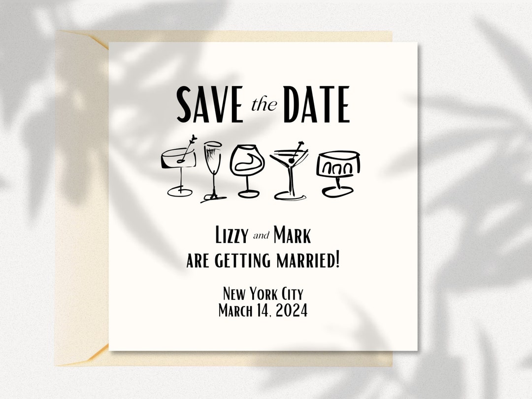 THE CHEERS Wedding Save the Date | Dinner Party Save the Date | Bridal ...