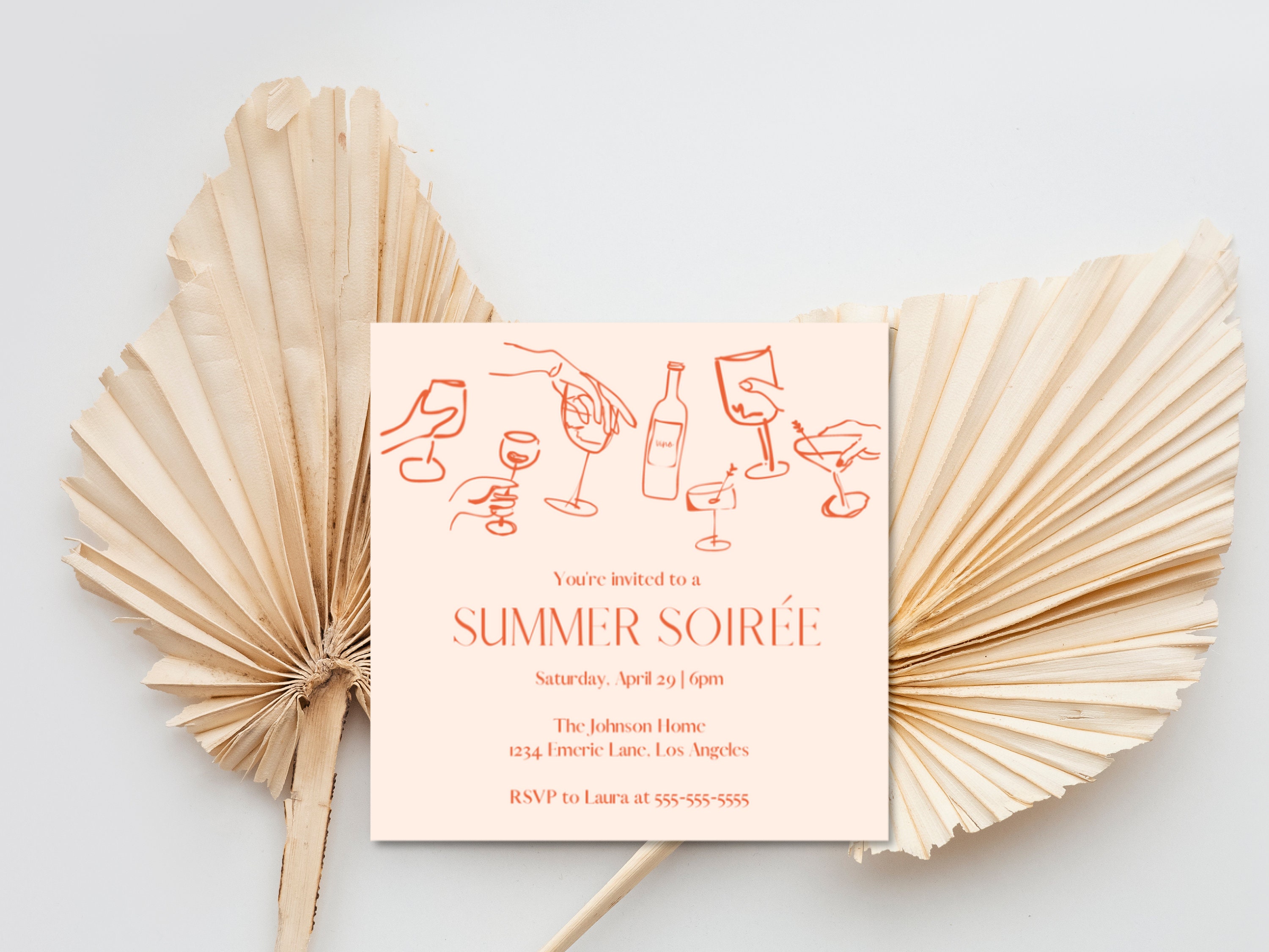 SUMMER SOIREE Party Invite | Bridal Shower Invite | Birthday Invite - Etsy