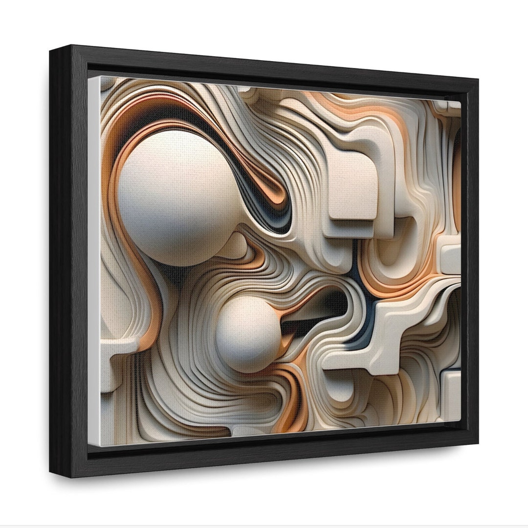 Modern Sphere Three Dimensional Framed Canvas Art Print | Modern 3D Art ...